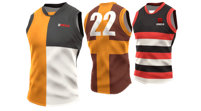 Custom Australian Rules Football Uniforms and Clothing - 2Reds